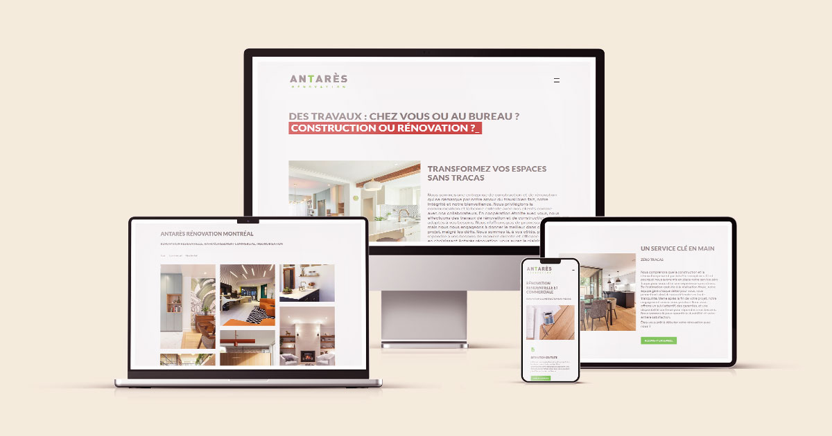 Antarès Rénovation - Refonte de site Web - Q14